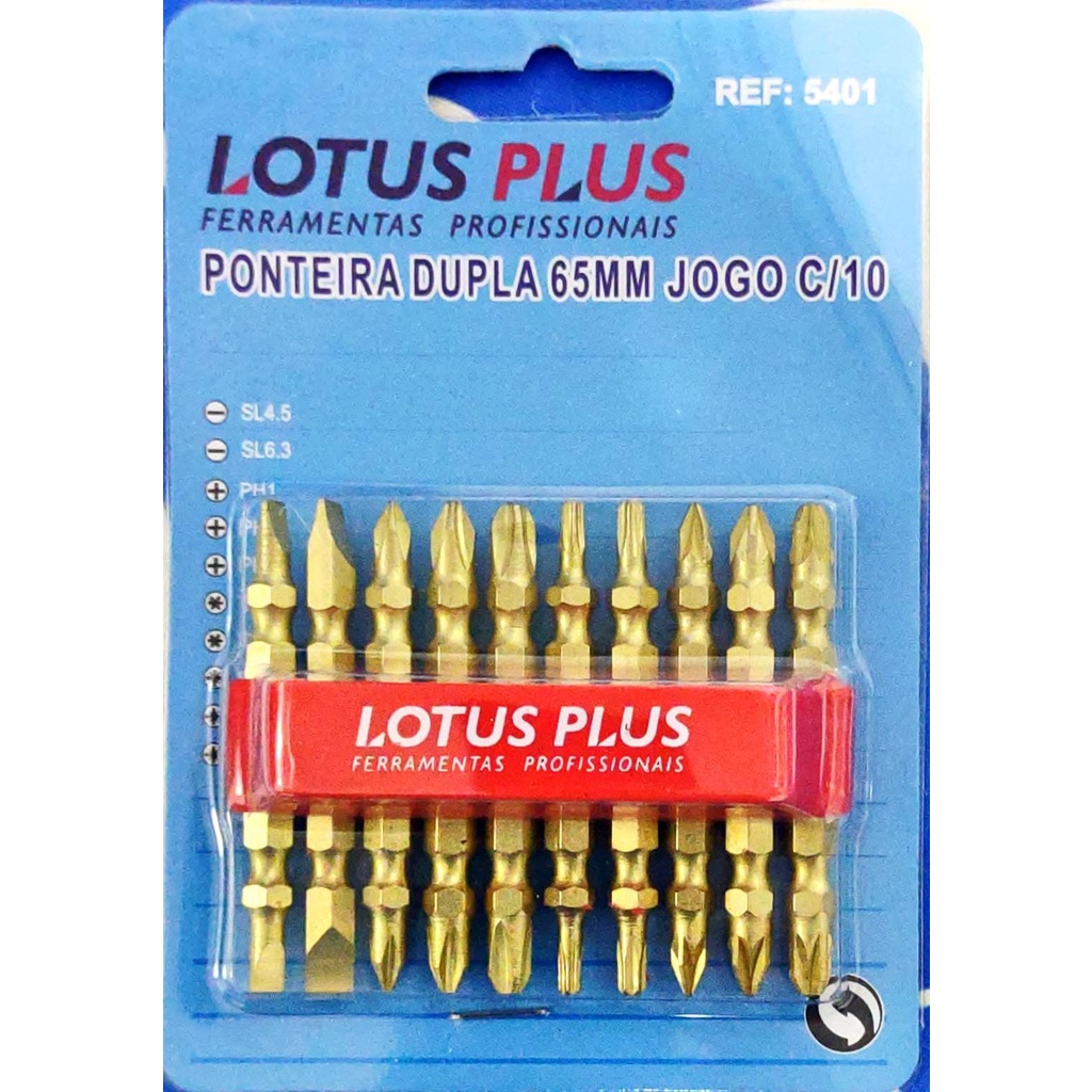 Kit 10 Bits Ponteira Dupla Philips Ph2 Fenda 1/4 Cr-v Parafusadeira ...