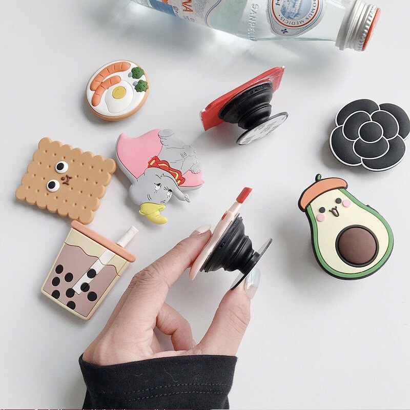Cartoons Phone Finger Holder Expanding Lovers Pop Sockets | Shopee Brasil