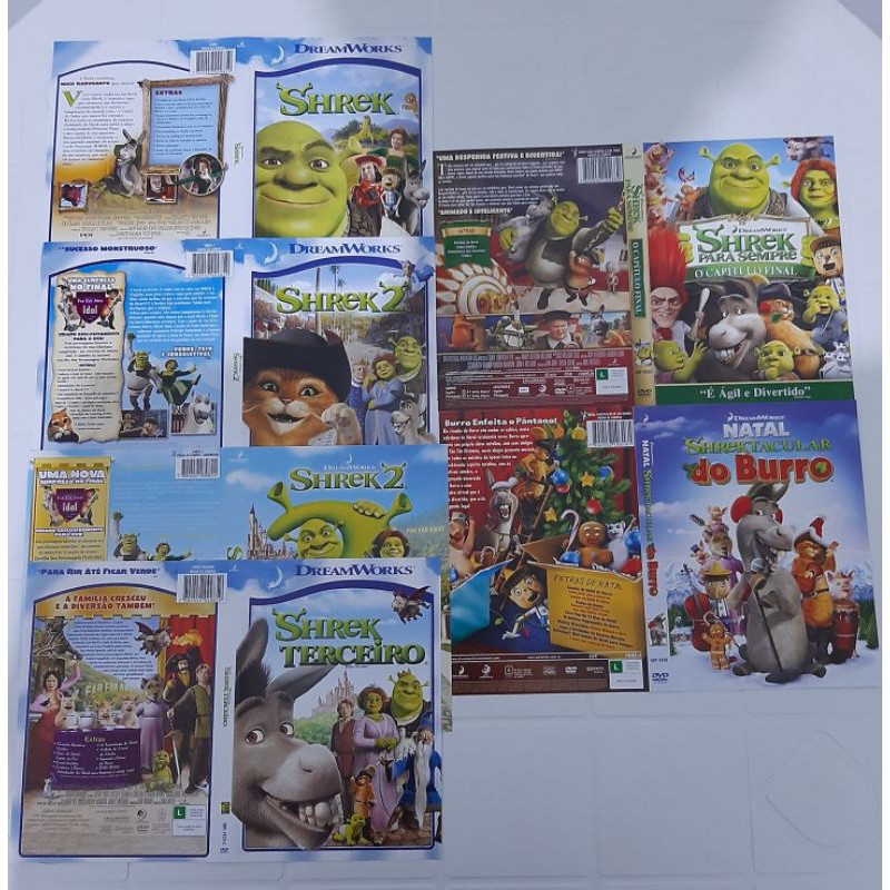 Coleção Dvds Shrek Originais (Shrek 1, 2, Terceiro, Para Sempre e Natal ...