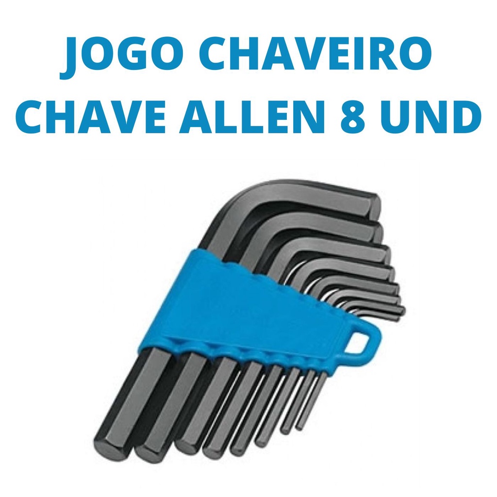 Jogo Chaveiro De Chave Allen 1.5mm A 8.0mm - 8 Peças Bramix | Shopee Brasil