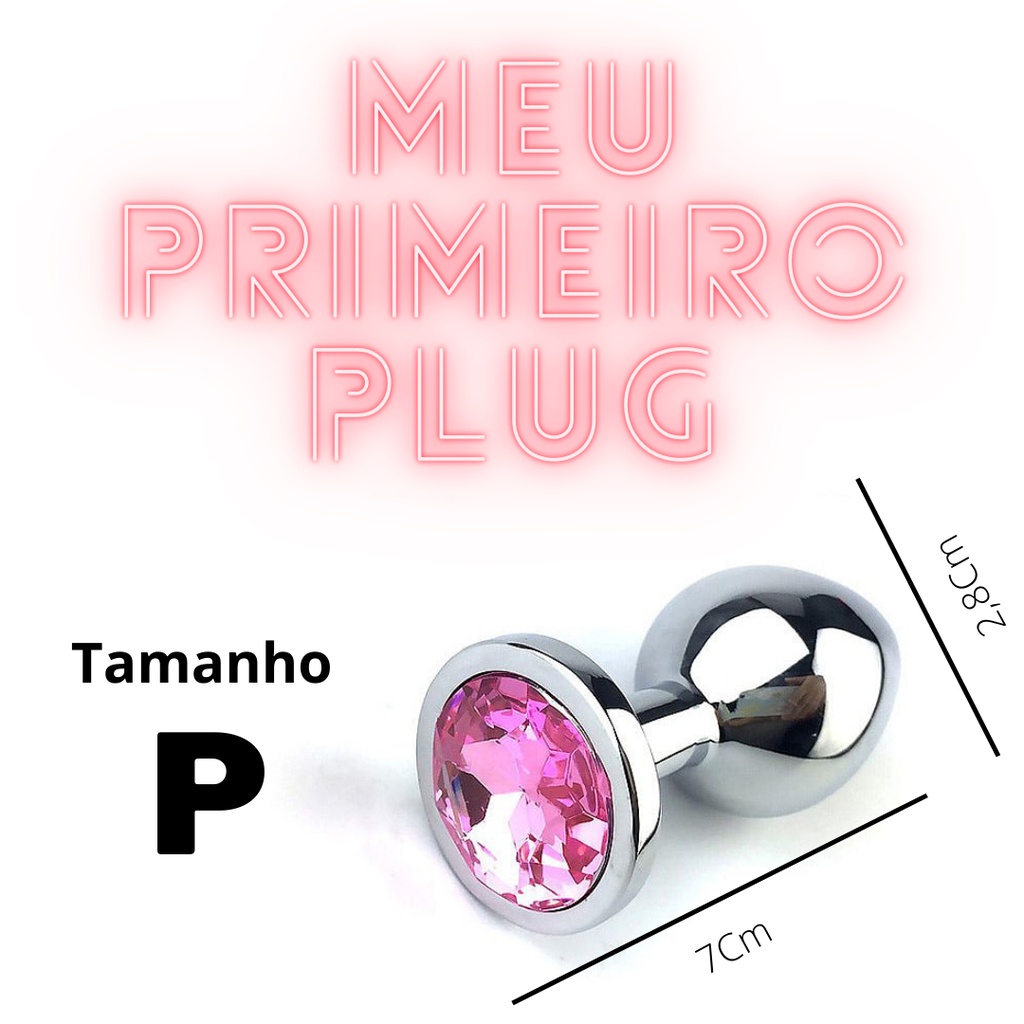 Plug Anal E Vaginal Aço Inox Pedras Masculino E Feminino - Tamanho P ...