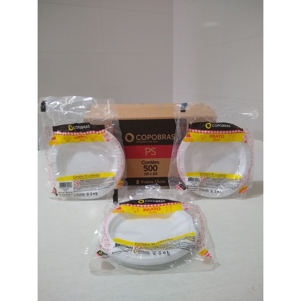 Prato descartável 15cm Copobras 100 unidades envio imediato | Shopee Brasil
