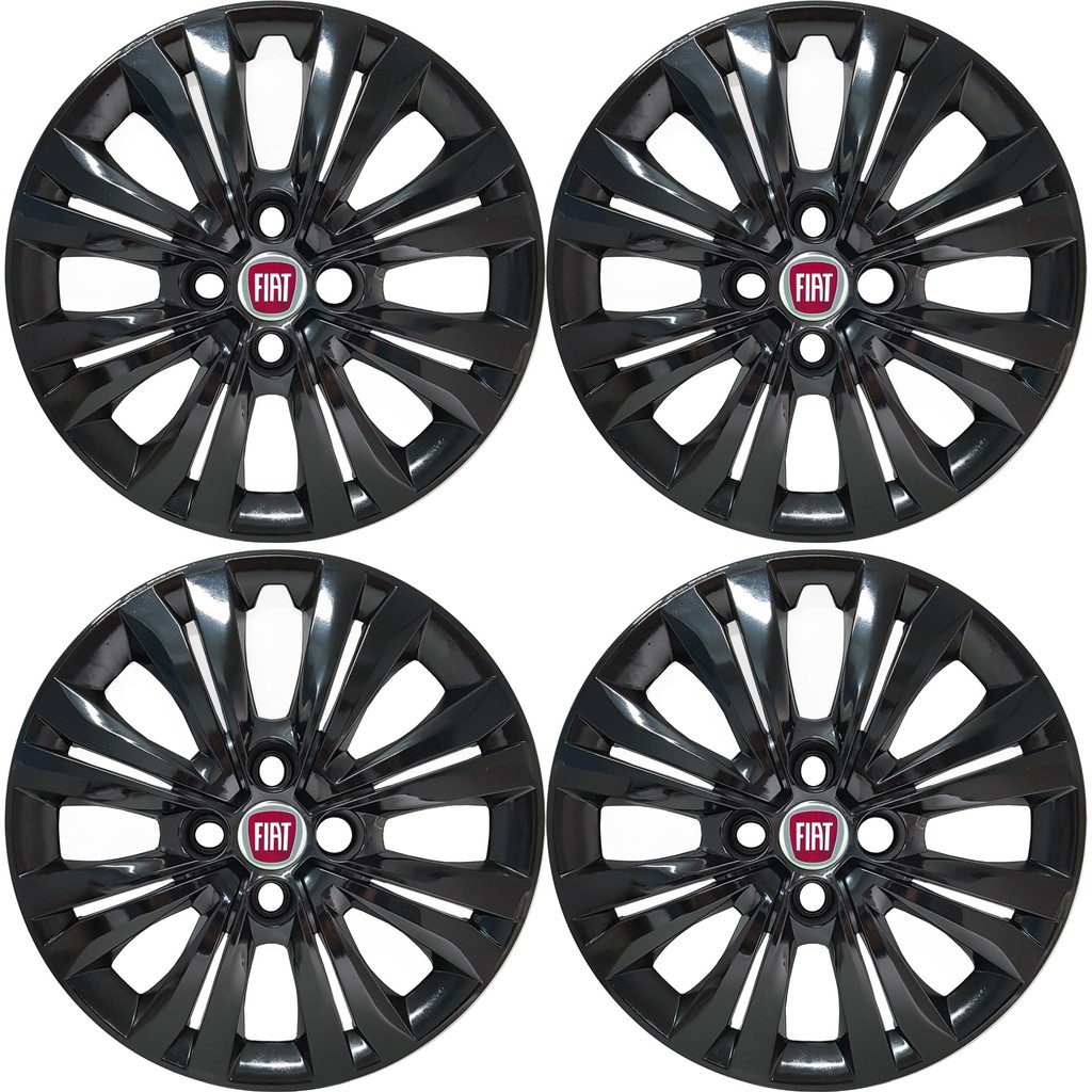 Jogo Calota Aro 14 Black Piano preta Palio Siena Novo Uno Strada G245pbjv | Shopee Brasil