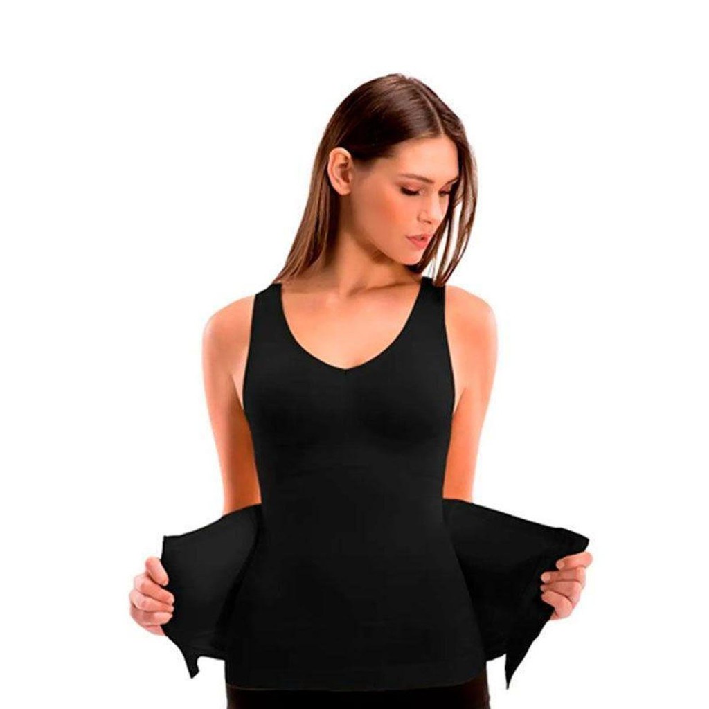 Cinta Camiseta Modeladora Redutora Slimcomfy Preto | Shopee Brasil