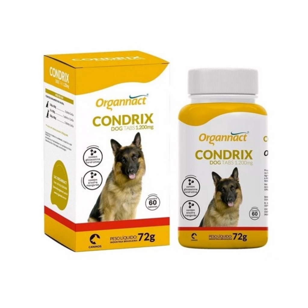 Condrix Dog Tabs 1200 Mg 60 Tabletes Orga Condro Glicosamina | Shopee ...