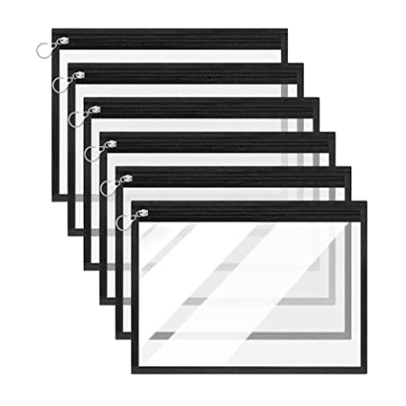 6Pc Saco Com Zíper Transparente Em PVC Resistente À Água , Lápis Para ...