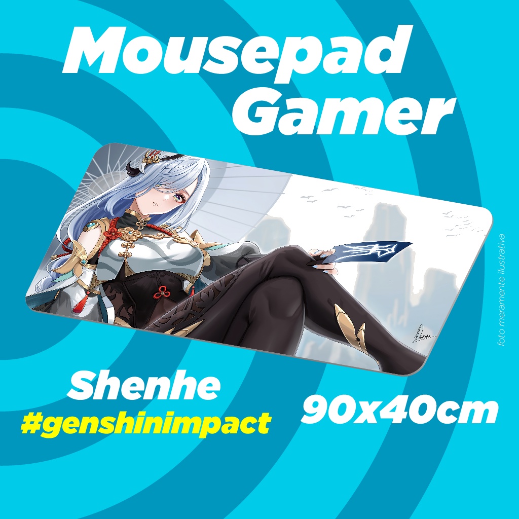 Mouse Pad Gamer Personalizado - Shenhe - Genshin Impact - 90x40cm ...