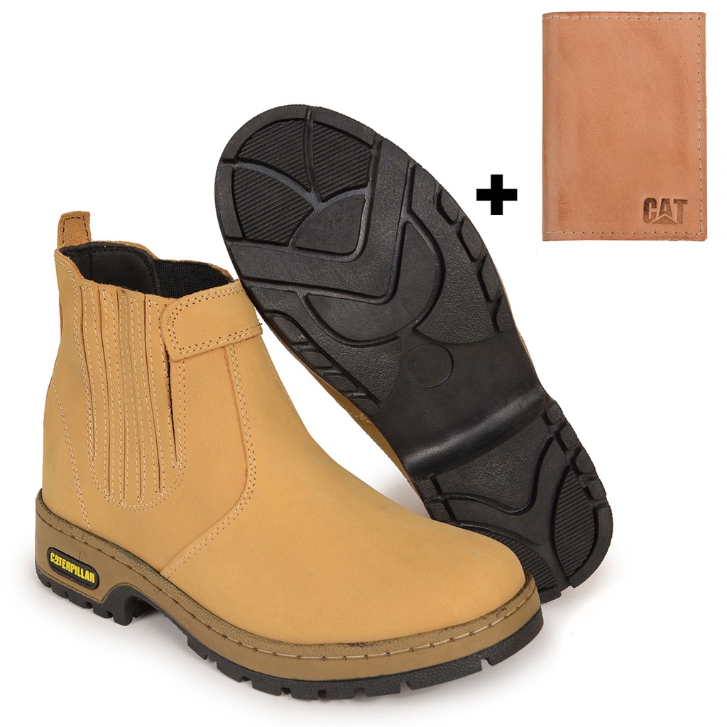 Bota Botina Caterpillar Cat De Couro Resistente Para Trabalho ...