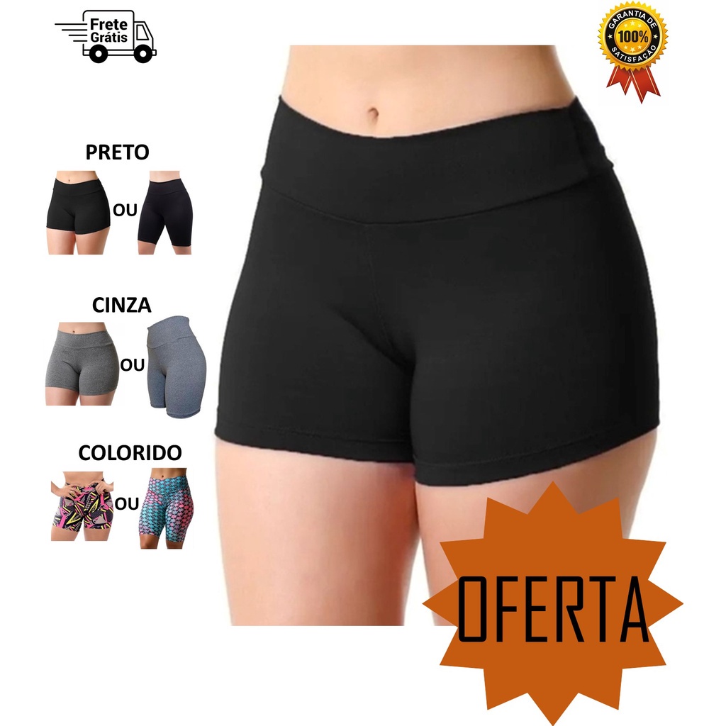 Shorts Legging Curto Bermuda Suplex Academia Roupa Feminina | Shopee Brasil
