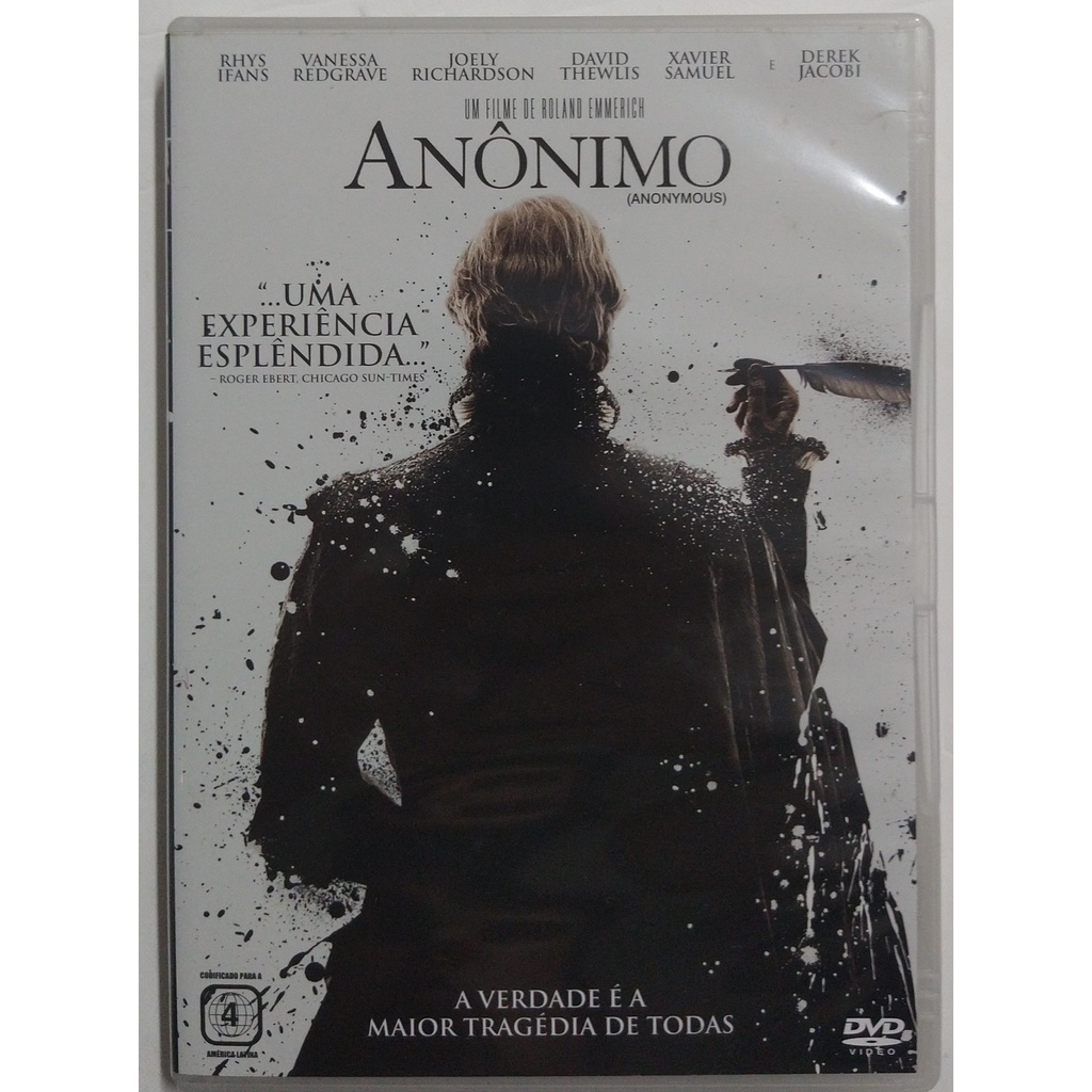 DVD Filme Anônimo (Anonymous) | Shopee Brasil