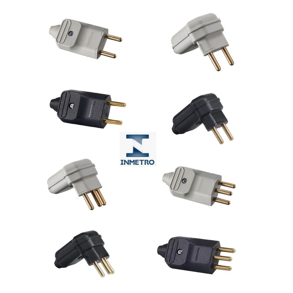 Plugue Macho 20A 2 Pinos ou 3 Pinos | Shopee Brasil