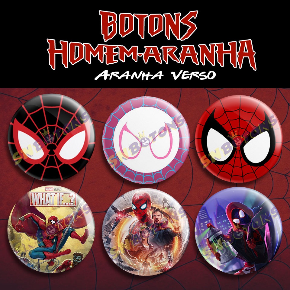 1 - 5 - 10 - 15 Botons - Bottons Homem Aranha no Aranhaverso ( Miles ...