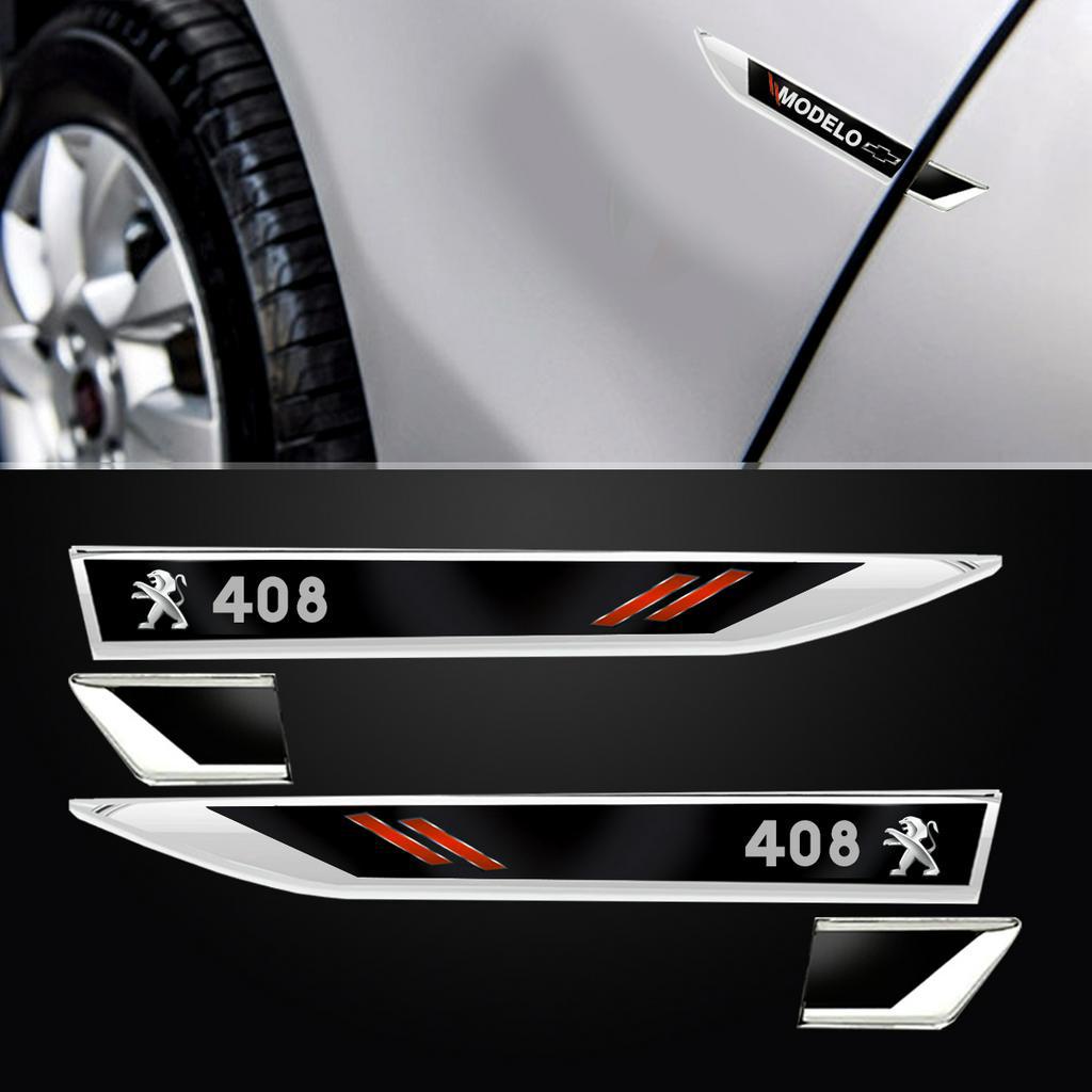 Par Adesivo Emblema Lateral Paralama Premium Porta Peugeot 408 | Shopee ...