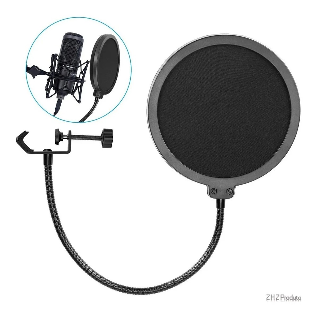 Pop Filter Anti Puff Para Microfone Condensador Studio. | Shopee Brasil