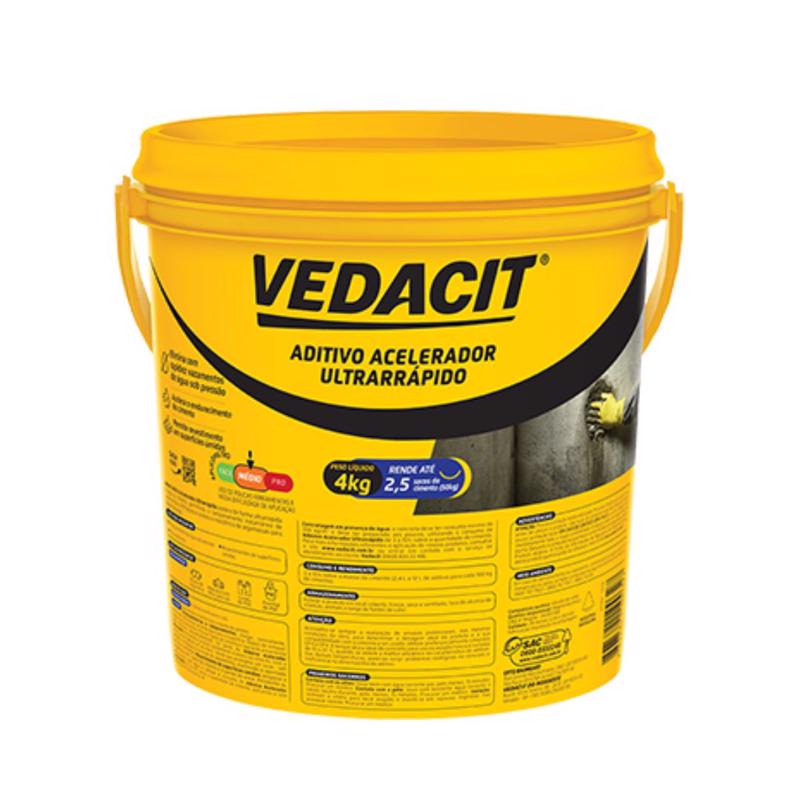 Vedacit Rapidissimo Aditivo Acelerador Ultrarrápido 4kg | Aditivo ...