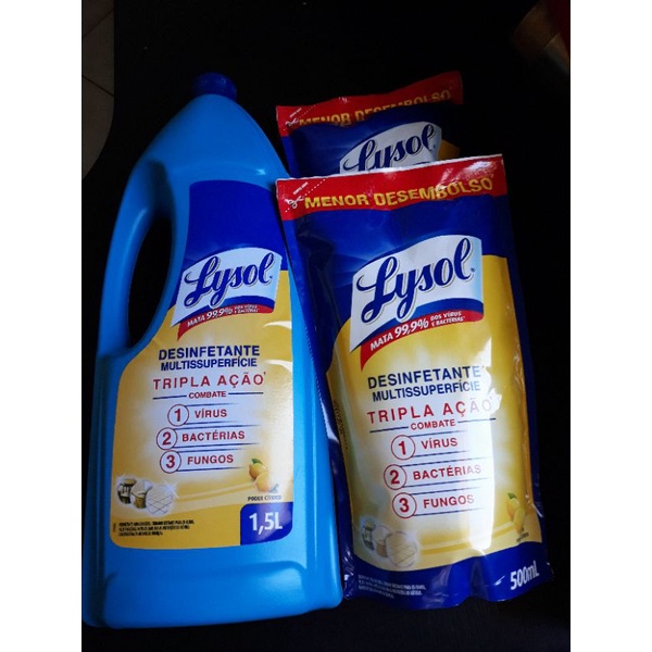 Kit Lysol Desinfetante Liquido Multissuperficie Tripla Açao Poder ...