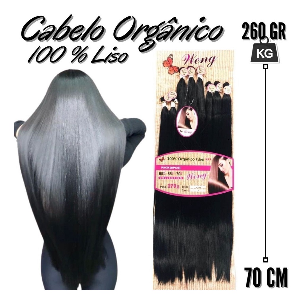 Weng F1986 Cabelo Orgânico Tela Liso 70cm 260g Melhor Qualidade ...