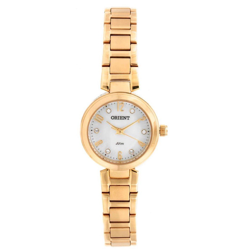 Relogio Orient Feminino dourado pequeno mini classico socia de aço inox ...