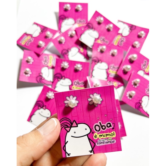 10 Tag + Brinco Mimo Cliente Flork Pink PRONTA ENTREGA | Shopee Brasil