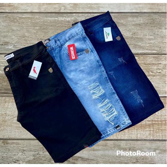 Kit 5 Bermuda Jeans Masculina Lycra Elastano Alta Qualidade pronta ...