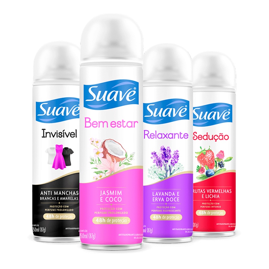 Desodorante SUAVE Antitranspirante Aerosol (SPRAY) - escolha o seu ...
