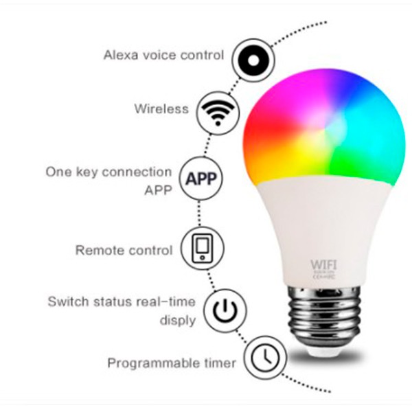 Smart Bulbo Led Wi-fi Inteligente Rgb Branca/colorida | Shopee Brasil