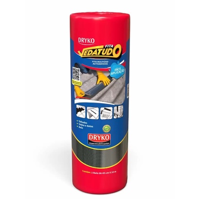 Manta Asfáltica 45cm x 10mts Auto Colante Adesiva Aluminizada Dryko ...