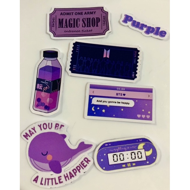Pack Adesivos Stickers Purple Bts | Shopee Brasil