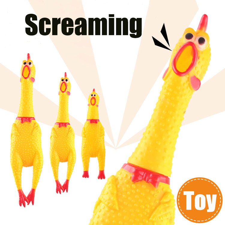 Engraçado Easter Squeeze Screaming Mini Rubber Chicken Toys Brinquedos ...