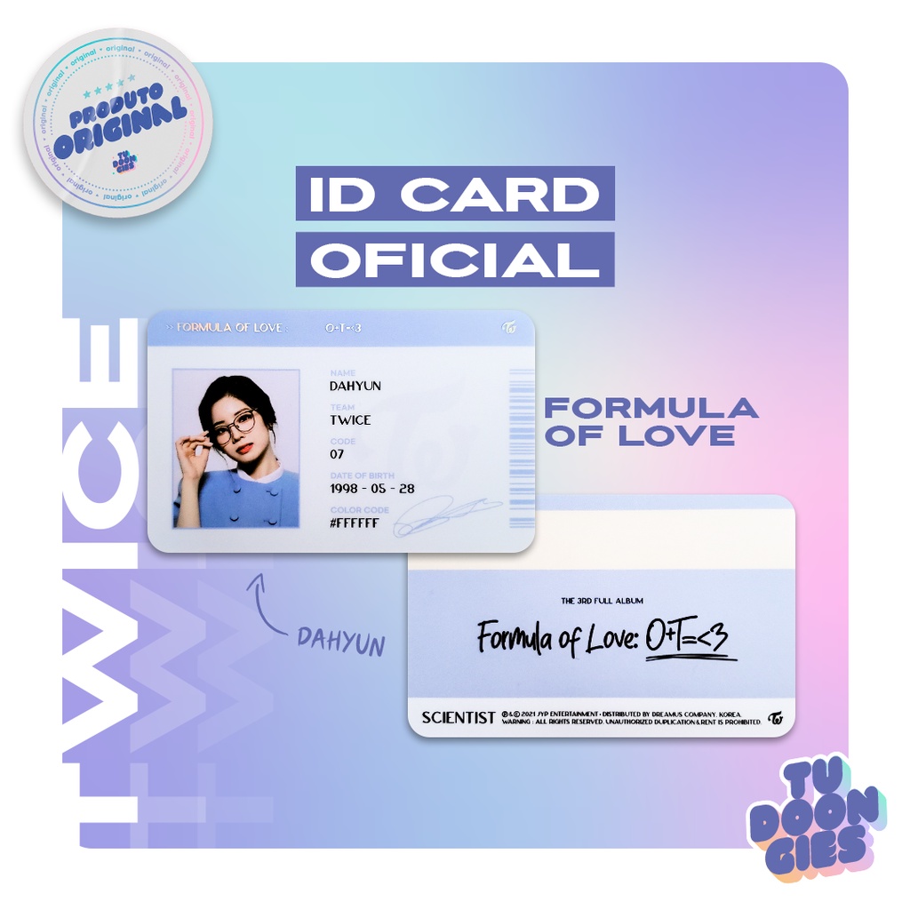 TWICE: ID Card Dahyun [OFICIAL] KPOP | Shopee Brasil