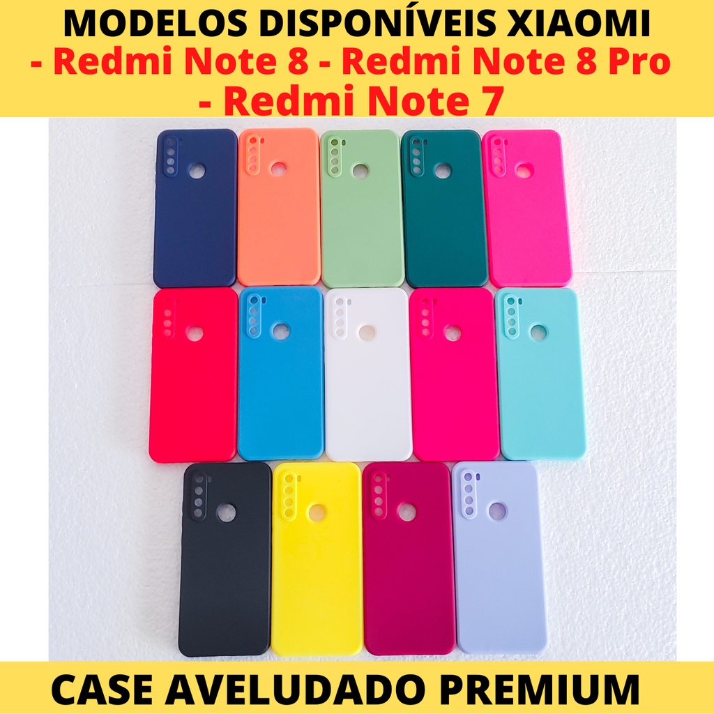 Capa Capinha Xiaomi Redmi Note 8 8 Pro 7 Aveludada Premium Proteção