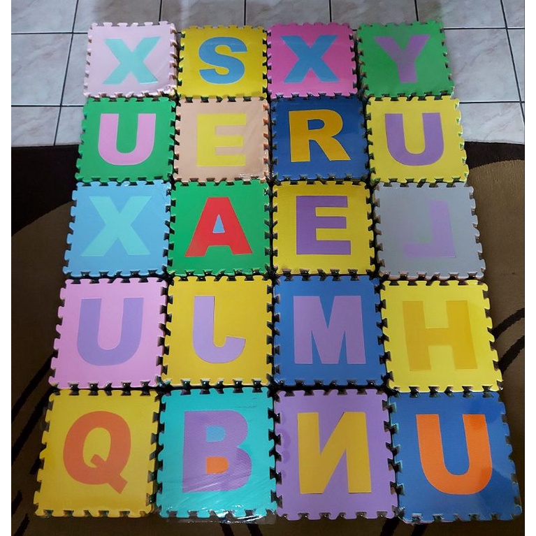 Kit 20 tatames e.v.a- 32x32cm e 10 mm de espessura, letras sortidas ...