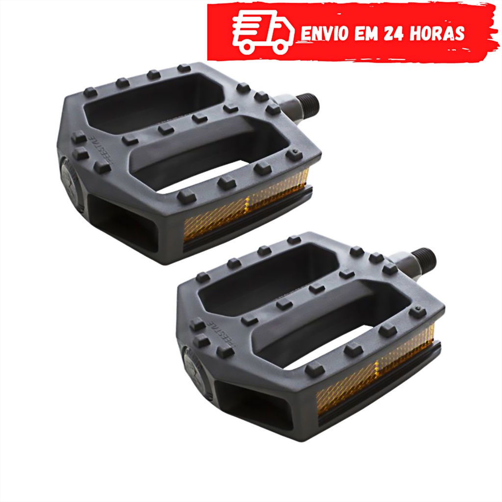 Pedal Bike Mtb Plataforma Nylon Metal Ciclo Rosca Fina 1/2 e Rosca ...