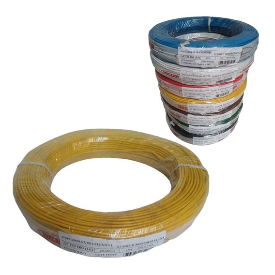 Fio Cabinho 1,00mm Cabo 1,00 MM Rolo 100 Metros Cobre Fox Cabos extra ...