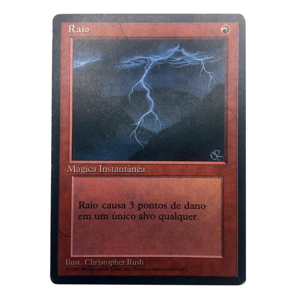 Magic The Gathering MTG Raio / Lightning Bolt Borda Preta Quarta Edição ...