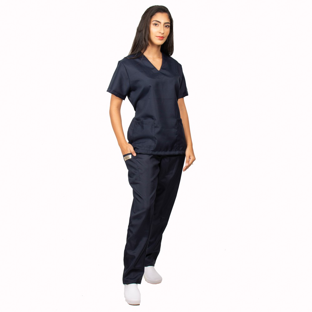 Conjunto pijama cirúrgico scrub azul marinho enfermagem estética ...