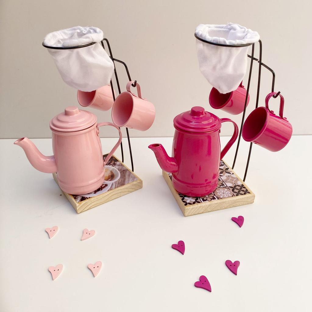 Mini Bule De Café 450 ml com 2 Xícaras Gourmet | Shopee Brasil