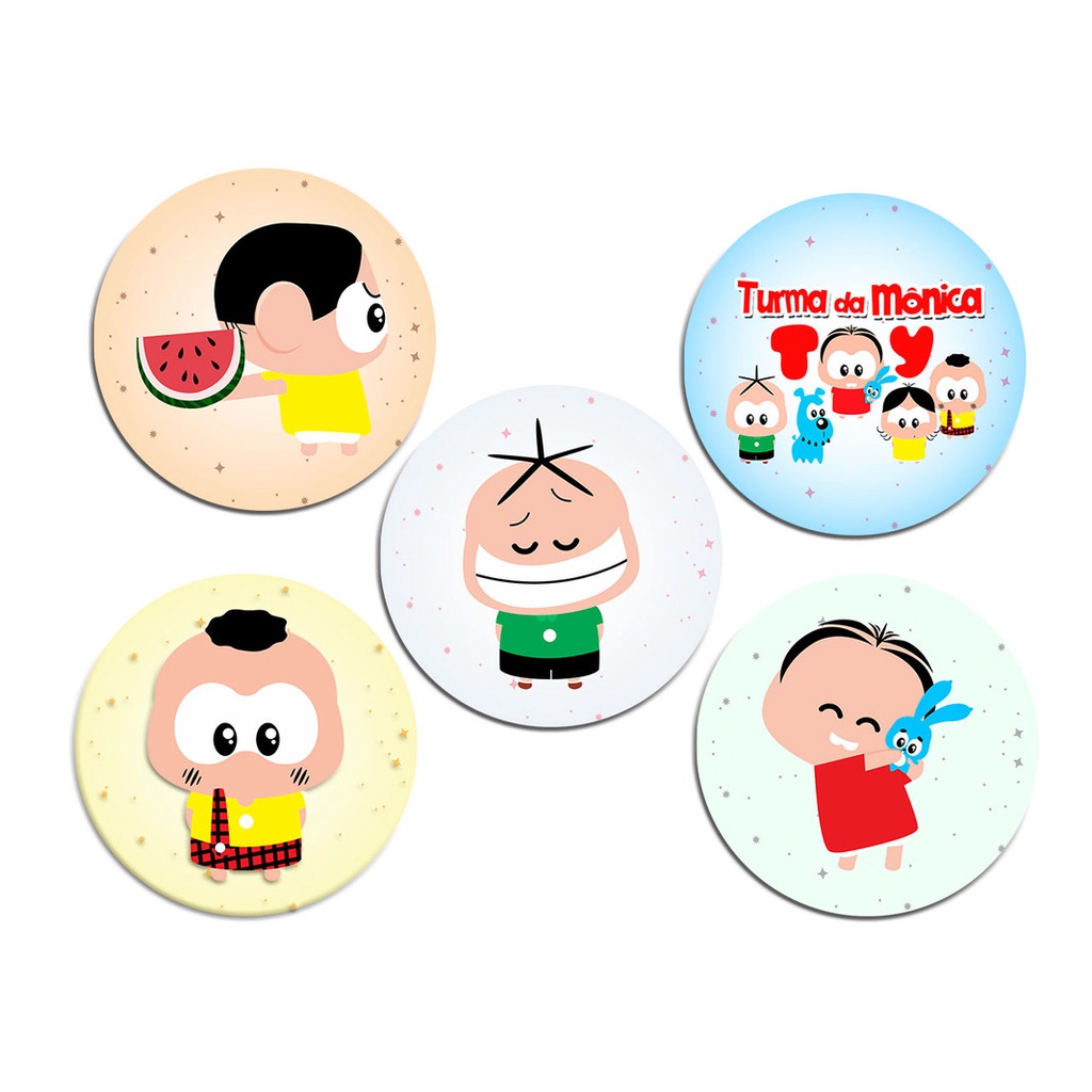 Etiquetas Adesivos Turma da Mônica Toy 3,5cm | Shopee Brasil