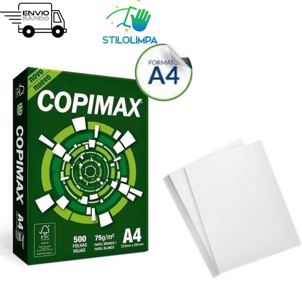Papel Sulfite Copimax A4 - 75g C/ 500 Folhas | Shopee Brasil