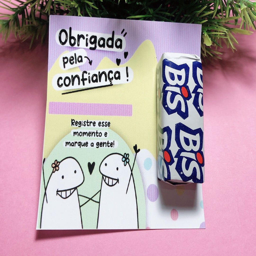 Cartão para Bis Mimo Brinde para Clientes Card Flork Meme Bento ...