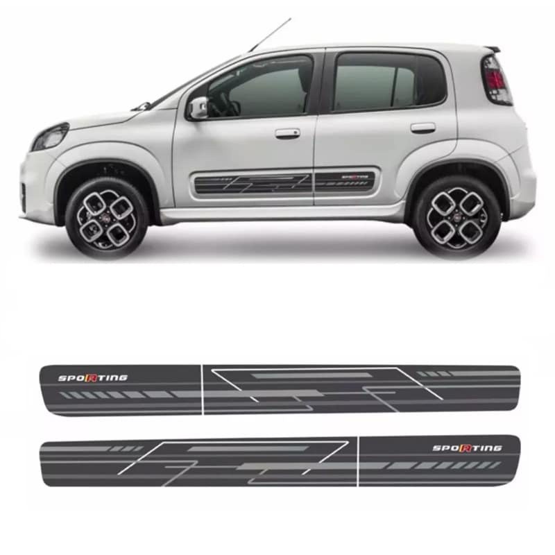 Faixa Lateral Fiat Uno Sporting 2015/2016 Adesivo Grafite | Shopee Brasil