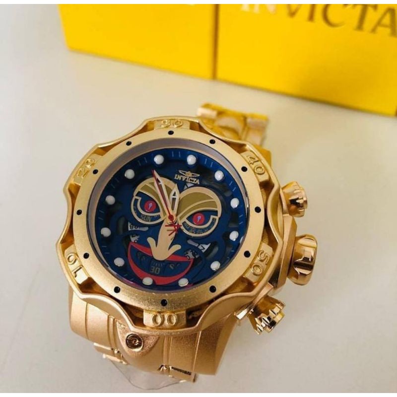 Relógio de Luxo Invicta Pesado Dourado Jocker Coringa Edição Limitada ...