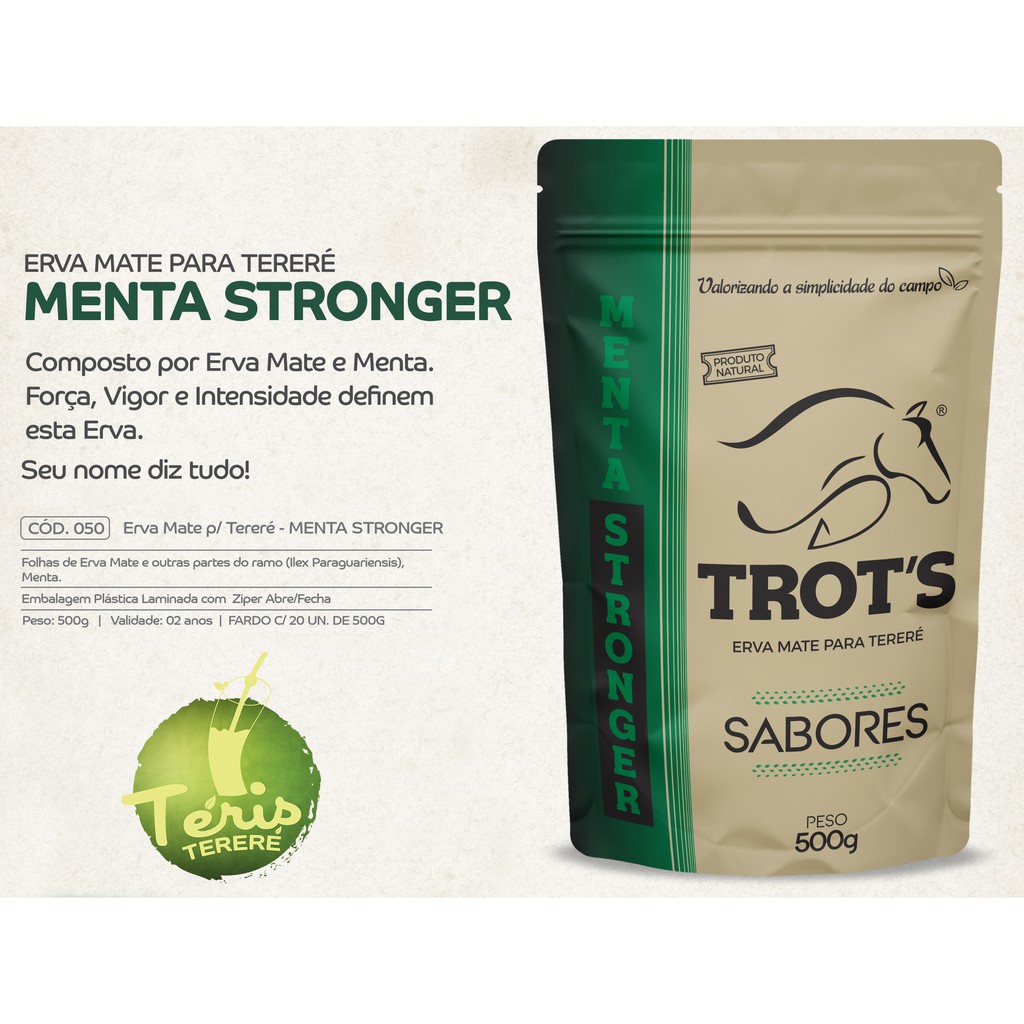 Erva Mate Tereré Trots Sabor Menta Stronger 500g Shopee Brasil
