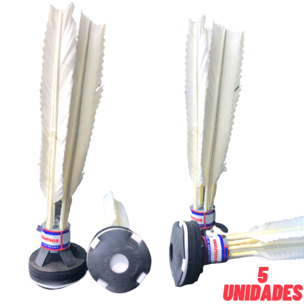 Kit 5 Peteca Profissional Oficial Sakisteca Altura 20 cm Toque Macio ...