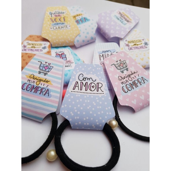 Tag para xuxinha elástico de cabelo personalizada | Shopee Brasil