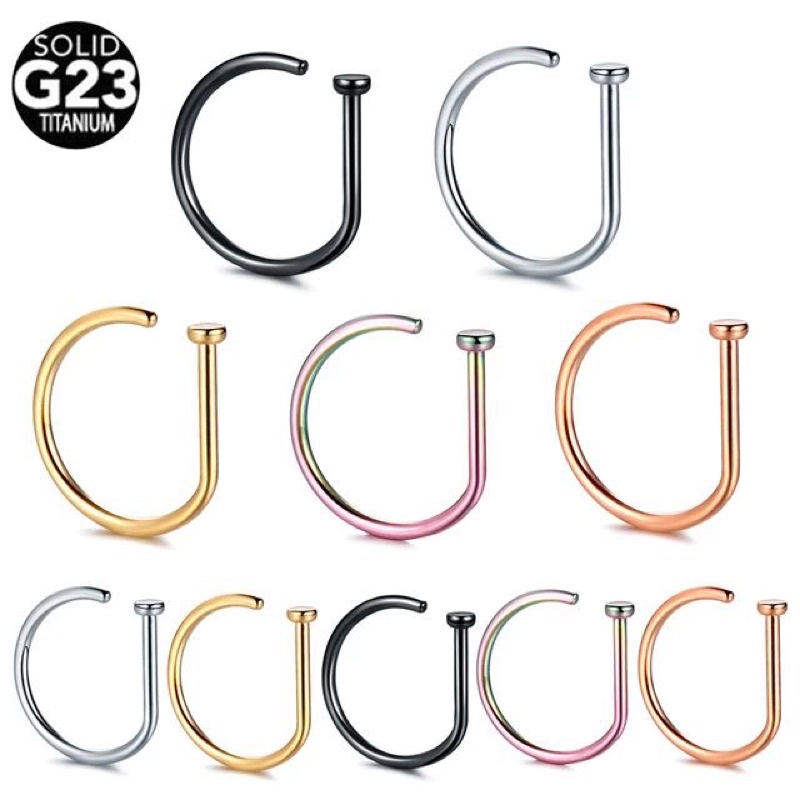 Piercing Argola Titânio D-ring Nariz Argola Para Nariz | Shopee Brasil