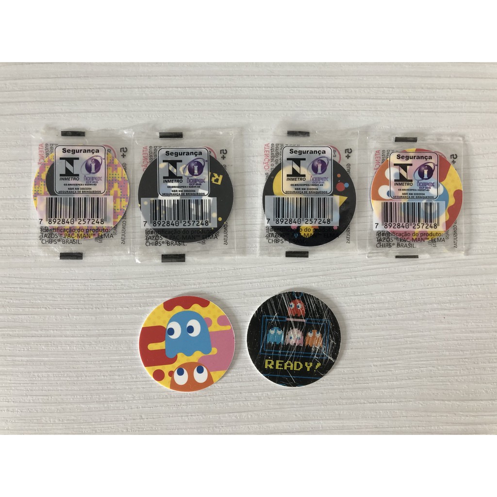 Lote Tazos Elma Ships Pacman Pac-man 6 Tazos | Shopee Brasil