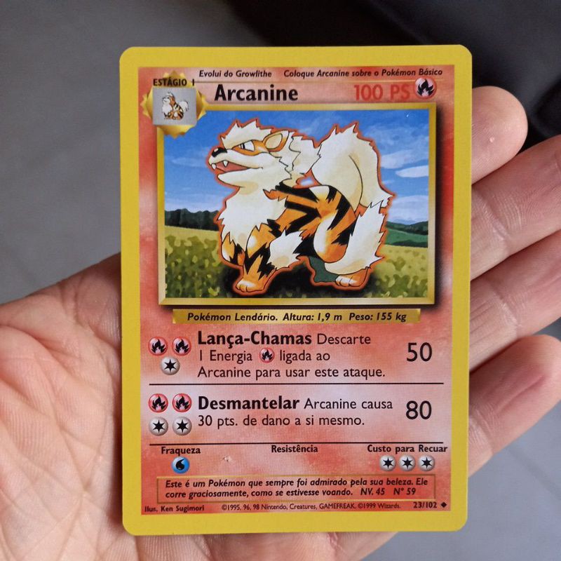 Card Pokemon Arcanine (23/102) da Coleção Básica / Base Set | Shopee Brasil