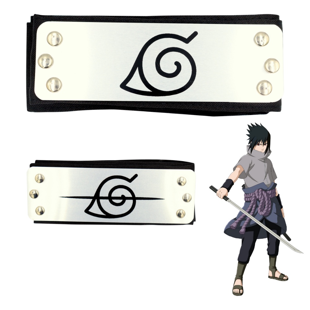 Kit 2 Bandanas Naruto E Sasuke Renegado Cosplay Anime Geek | Shopee Brasil
