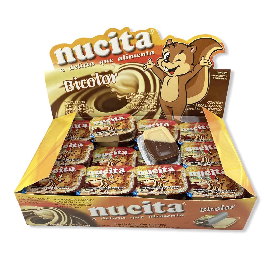 Nucita - Caixa com 48 Unidades - Sabores Variados (Chocolate, Morango ...